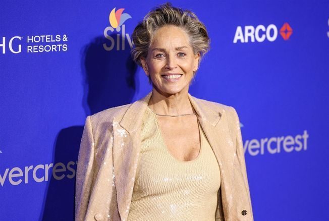 À 66 ans, Sharon Stone illumine le tapis rouge et assume ses cheveux ...