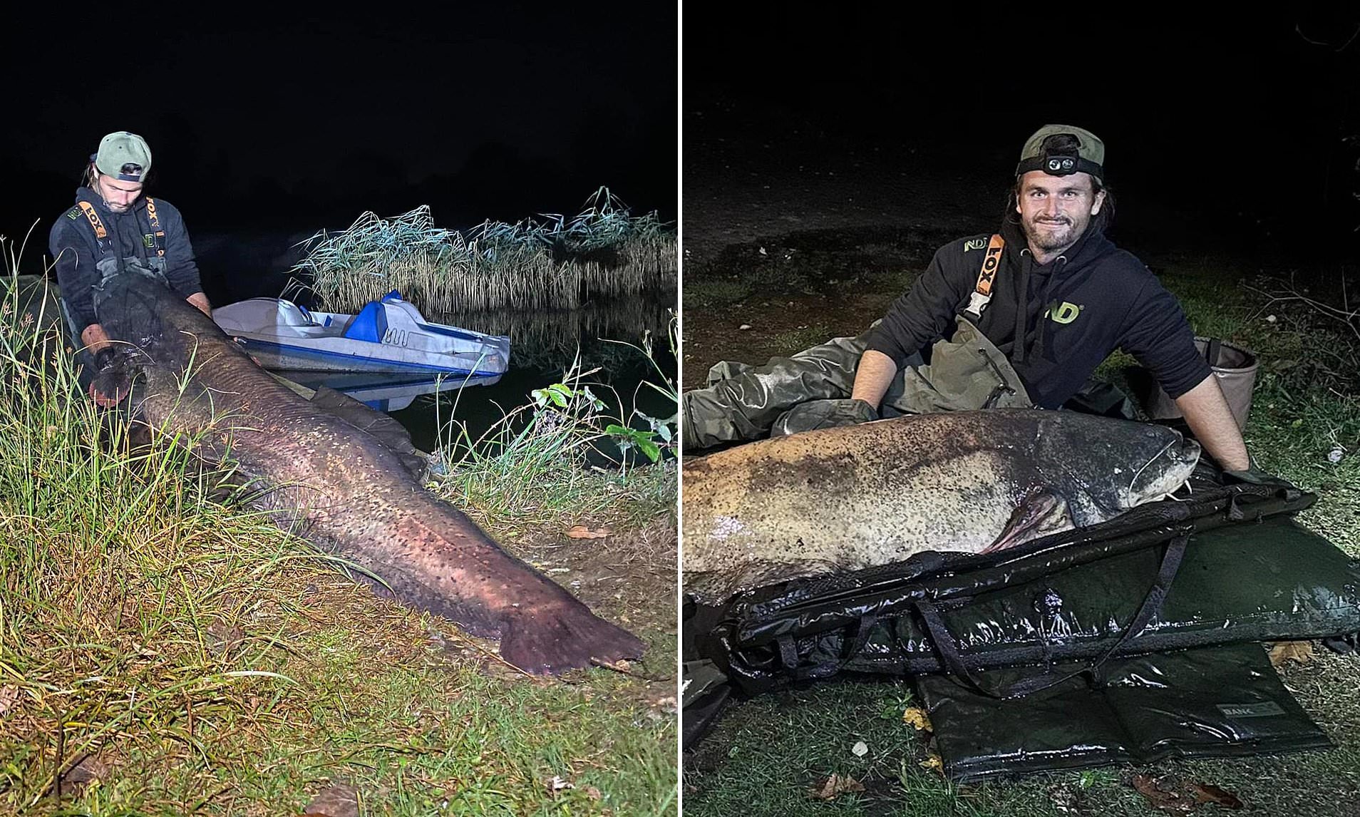 Eight-foot catfish weighing 150lbs reeled in by husband-wife duo