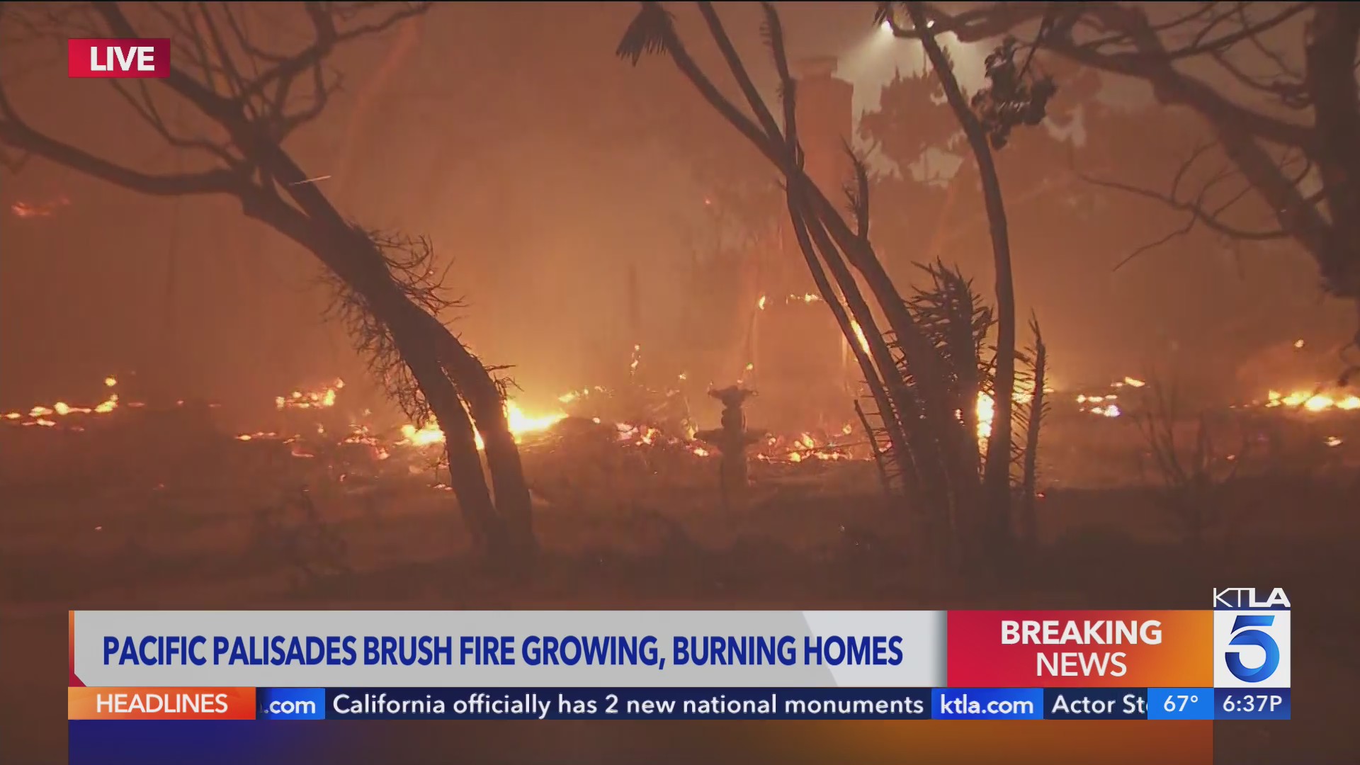 KTLA Team Coverage: Palisades Fire burns over 2,900 acres, threatening ...