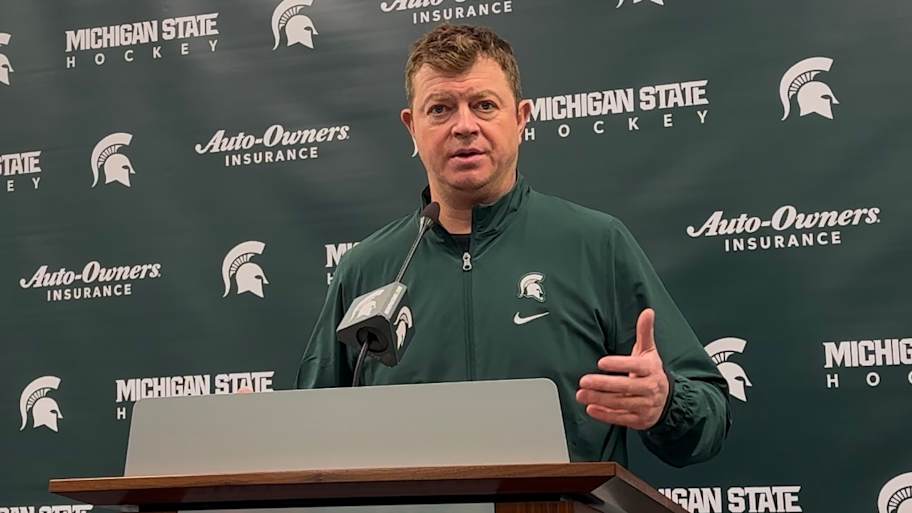WATCH: MSU Hockey Coach Adam Nightingale Talks Frozen Confines, Trey ...