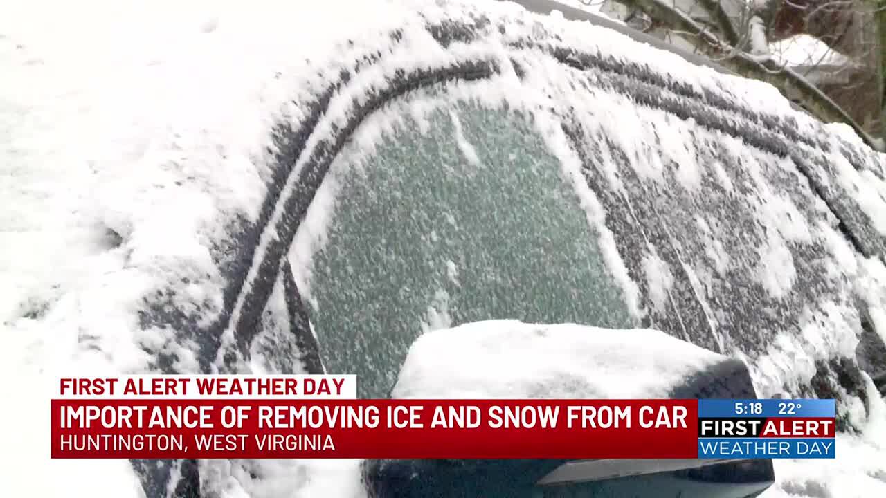 Importance of clearing ice from your car before traveling