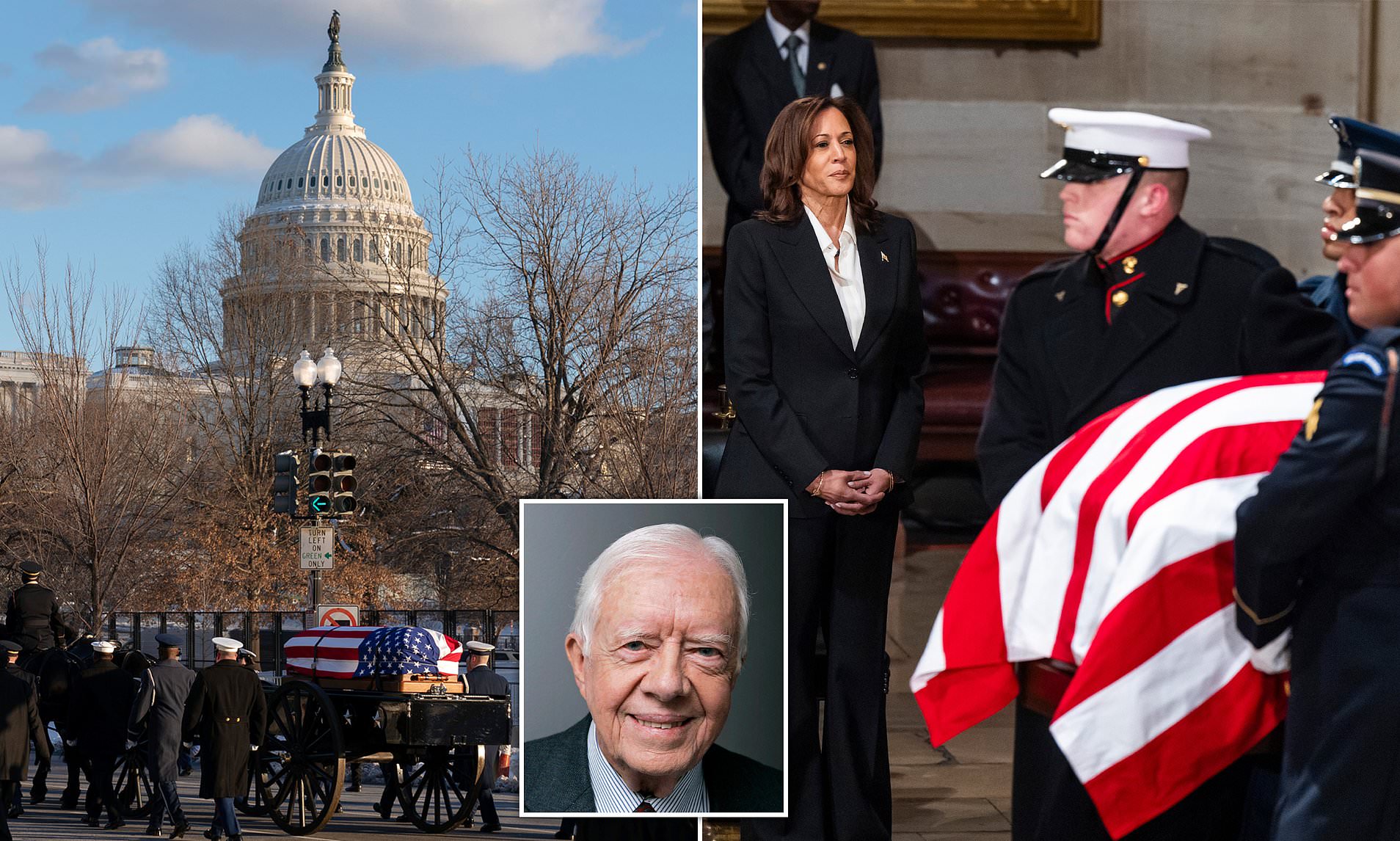 Jimmy Carter's casket arrives in Washington for his final farewell