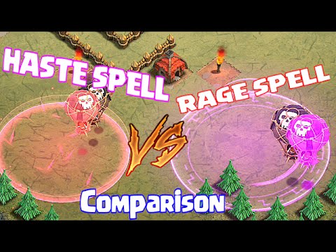 Clash Of Clans - NEW HASTE SPELL vs. RAGE SPELL COMPARISON (New dark spell)