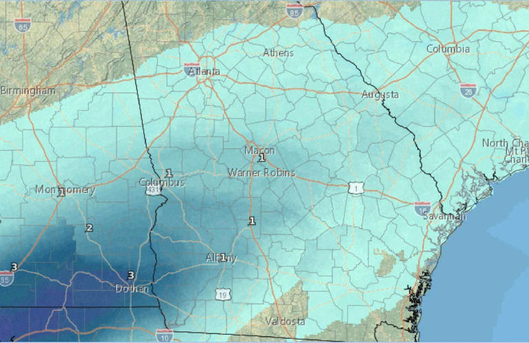Winter weather timeline: When is snow, ice forecast to hit Savannah ...