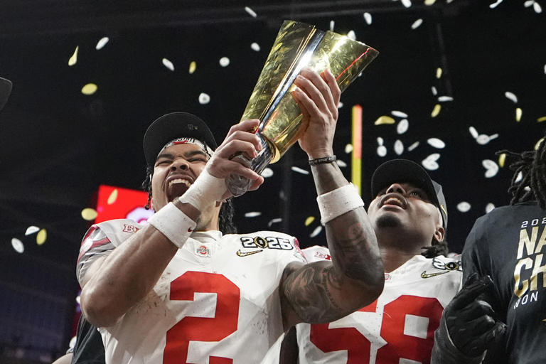 Ohio State wins 1st national title since 2014, outlasting Notre Dame 34-23 in CFP championship game