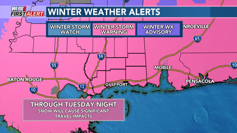 Winter Storm Warning: Snow, ice causing major travel issues in South ...
