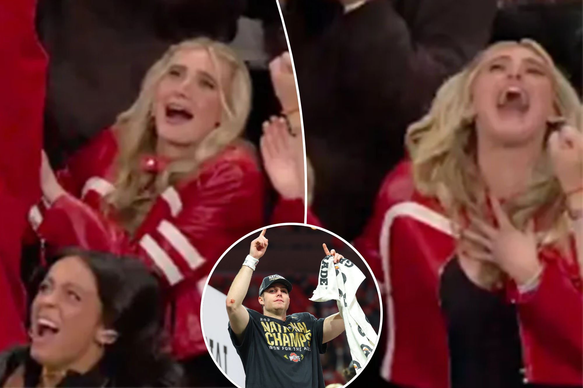 Will Howard’s girlfriend in tears after QB’s game-sealing pass in Ohio ...