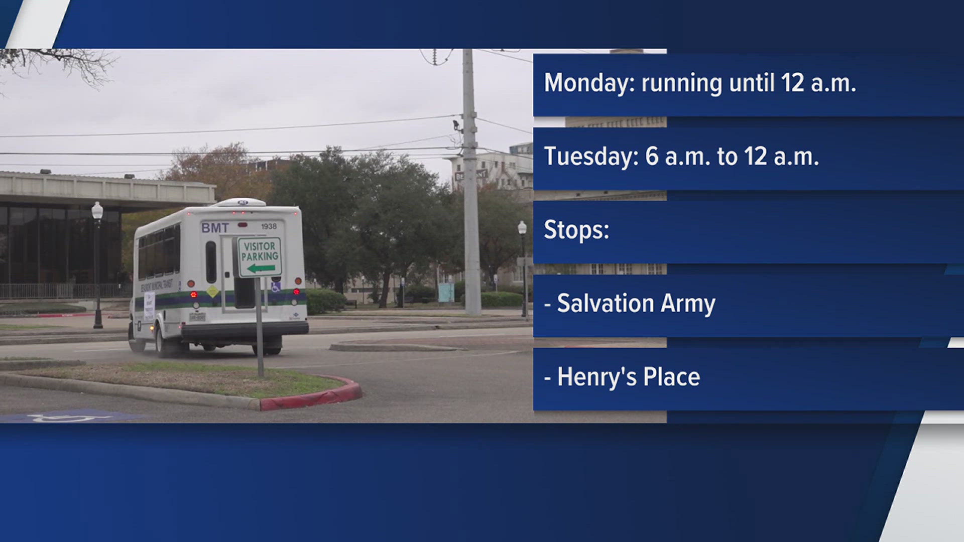 City of Beaumont using one of its 'zip buses' as a warming center