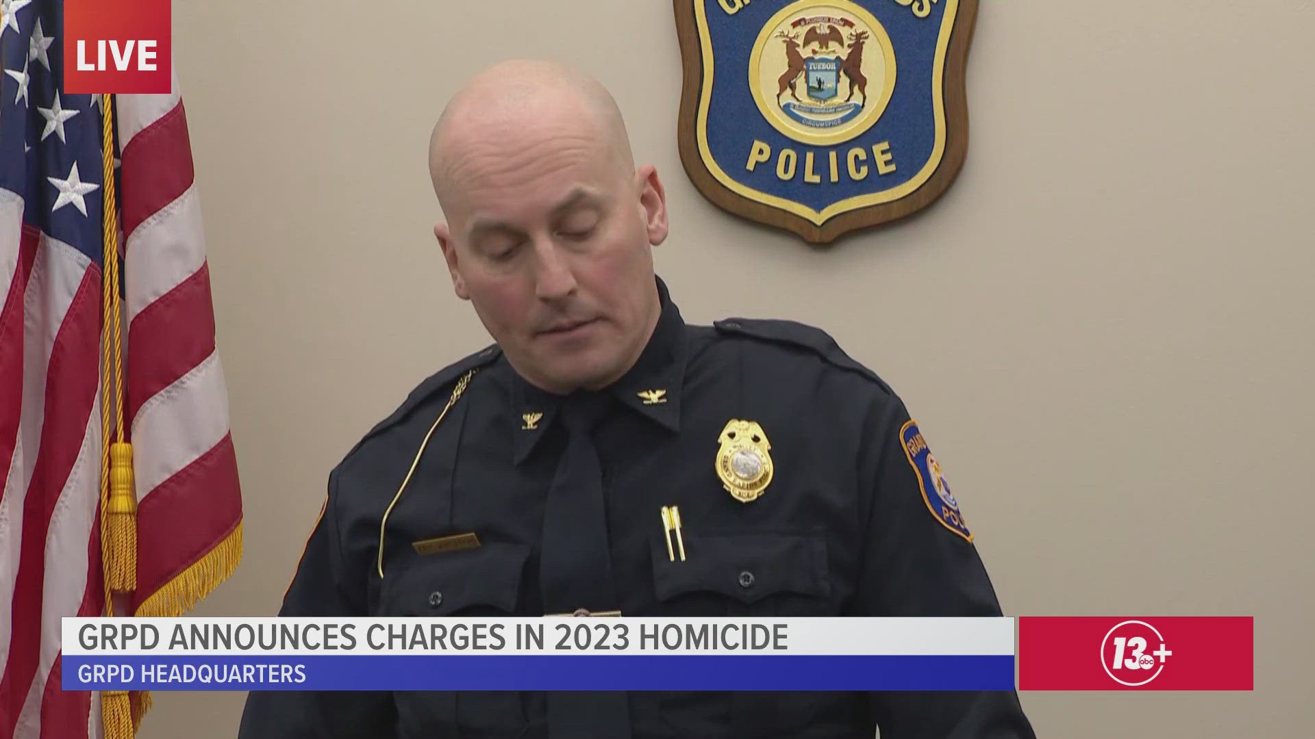 GRPD Chief Eric Winstrom announces charges in 2023 homicide