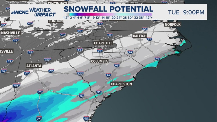 Here's why Charleston saw more snow than Charlotte