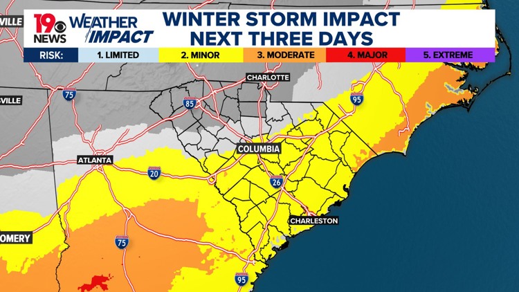Latest updates: Snow projected to fall throughout much of South Carolina