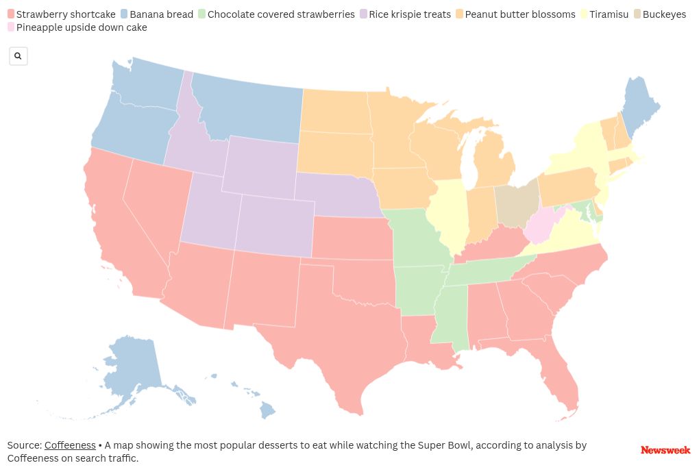 Map Reveals America's Favorite Super Bowl Foods