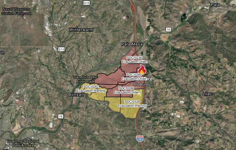 Evacuations Lifted for Lilac Fire in North County; Containment Reaches 90%
