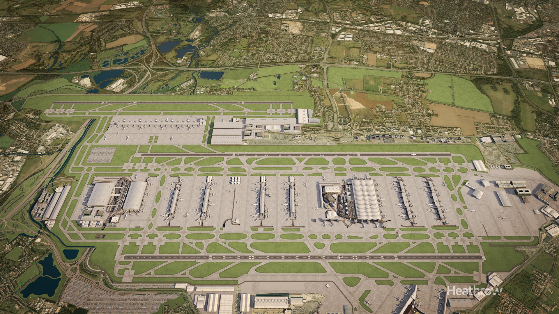 Map shows how much Heathrow Airport will expand by with new third runway