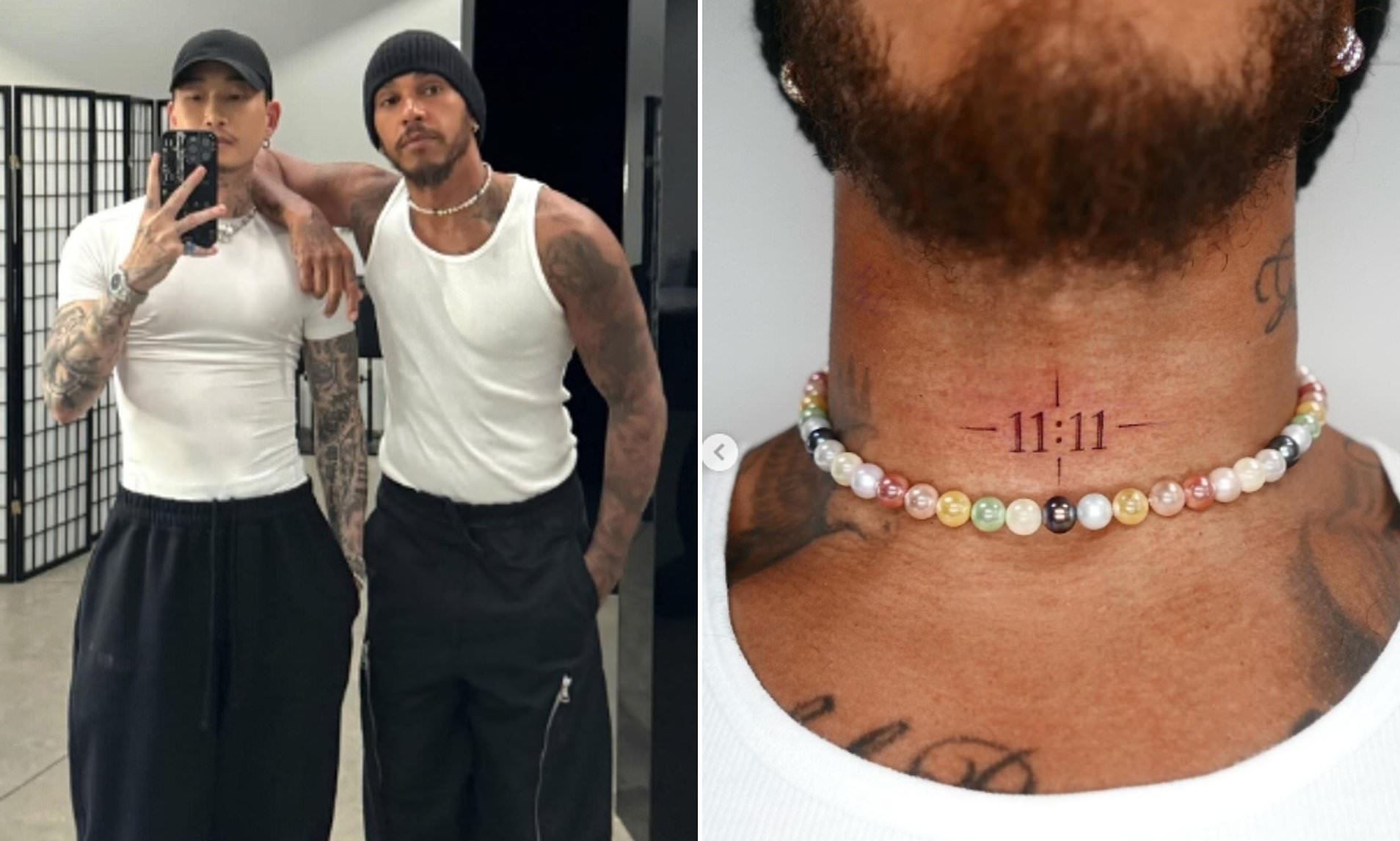 Revealed: Lewis Hamilton's new tattoo has a hidden heartfelt meaning as ...