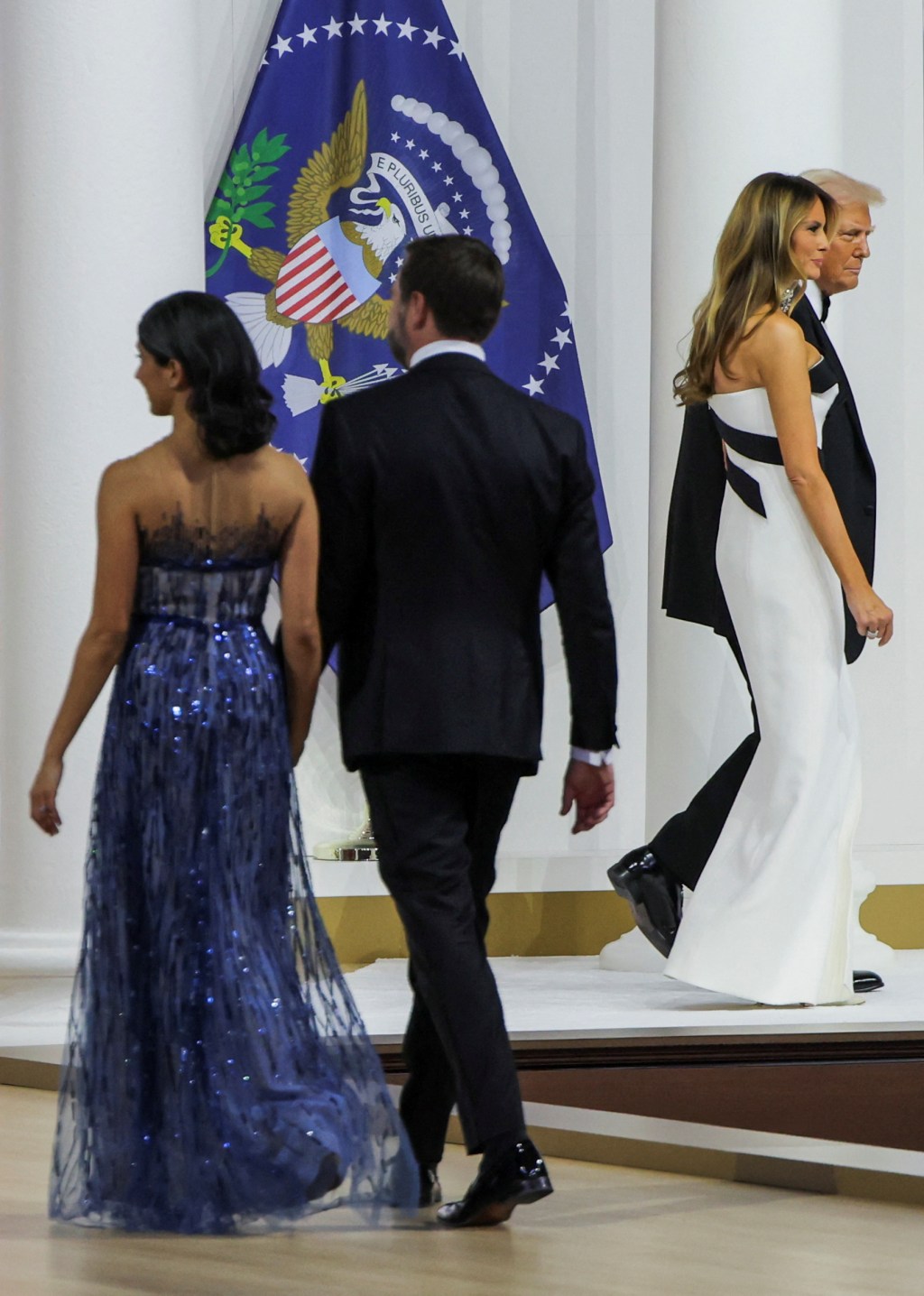 Usha Vance selects shimmering sapphire gown for President Trump’s ...