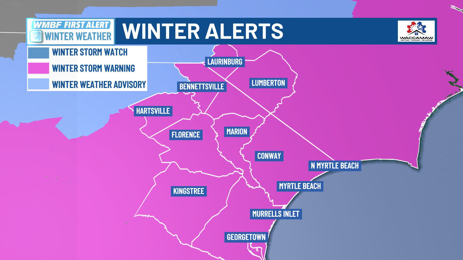 FIRST ALERT WEATHER DAY: Winter Storm Warning expanded to the entire area FIRST ALERT WEATHER DAY: Winter Storm Warning expanded to the entire area
