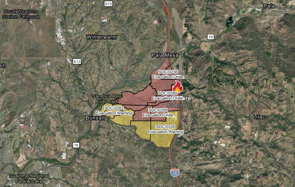 Evacuations Lifted for Lilac Fire in North County; Containment Reaches 90%