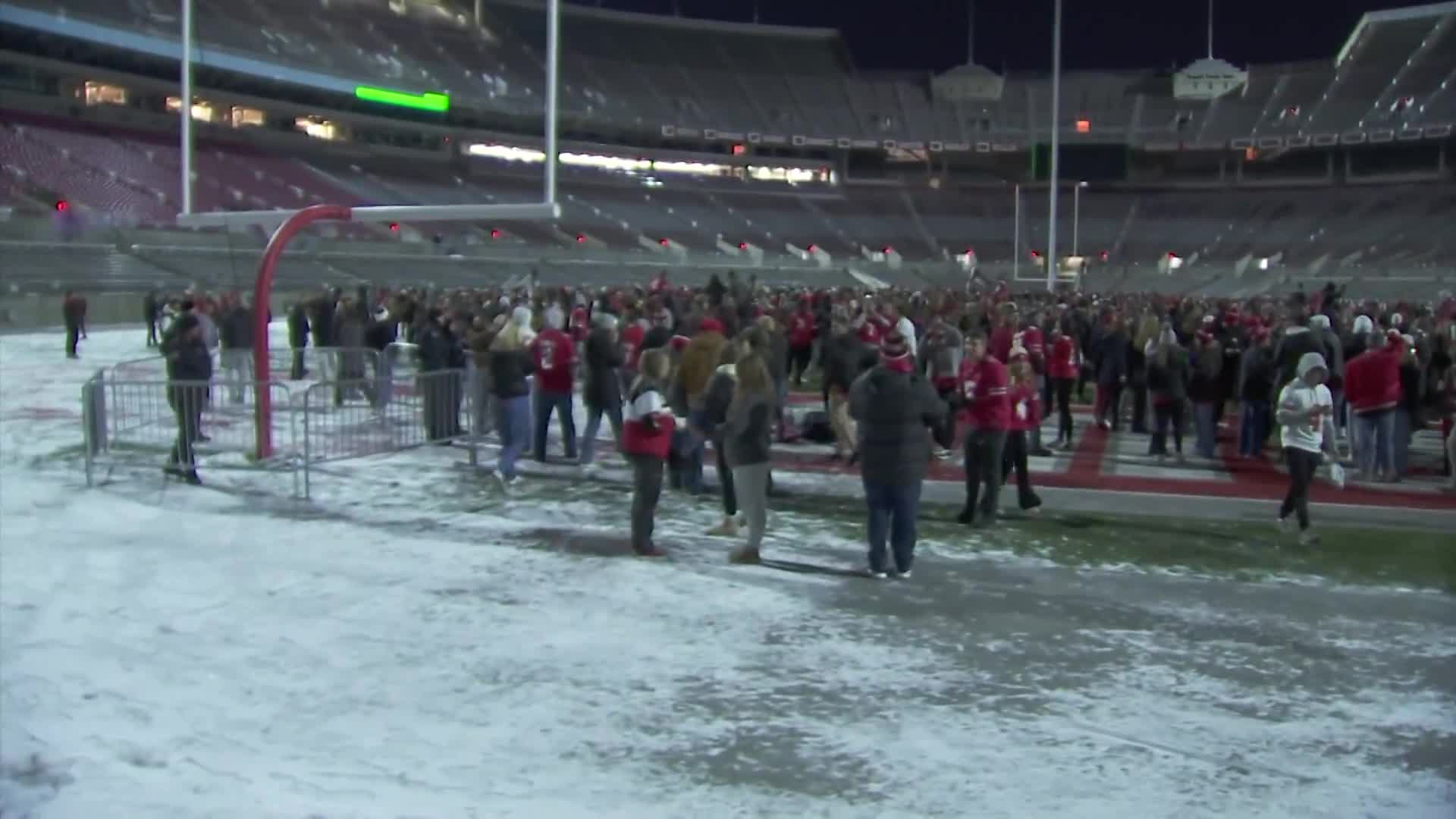 OSU fans celebrate on field following championship win (WCMH video)