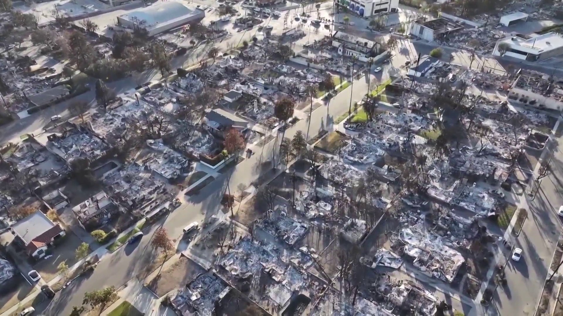 Drone video shows bird's eye view of devastation from Eaton Fire
