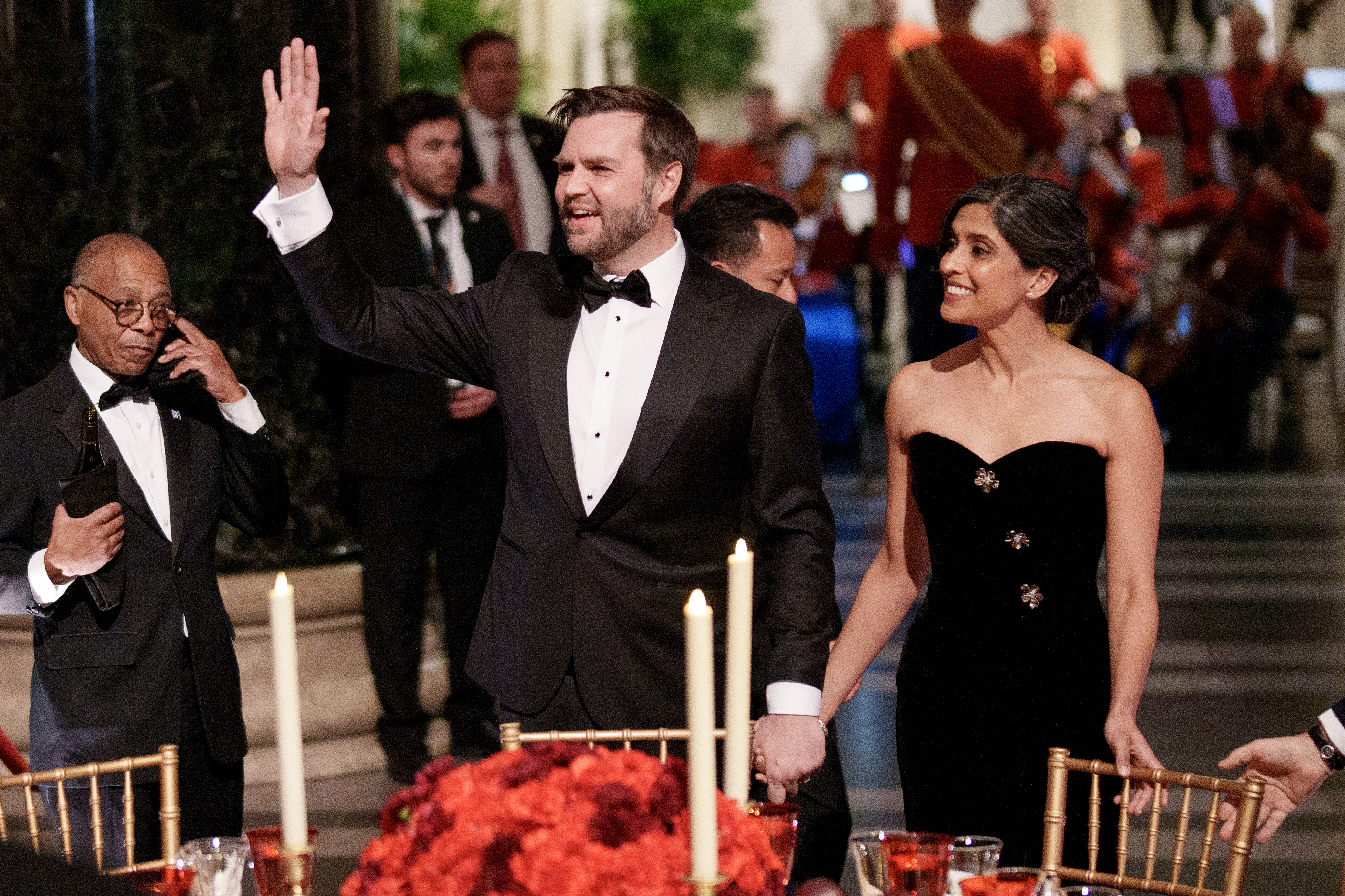 Usha Vance selects shimmering sapphire gown for President Trump’s ...