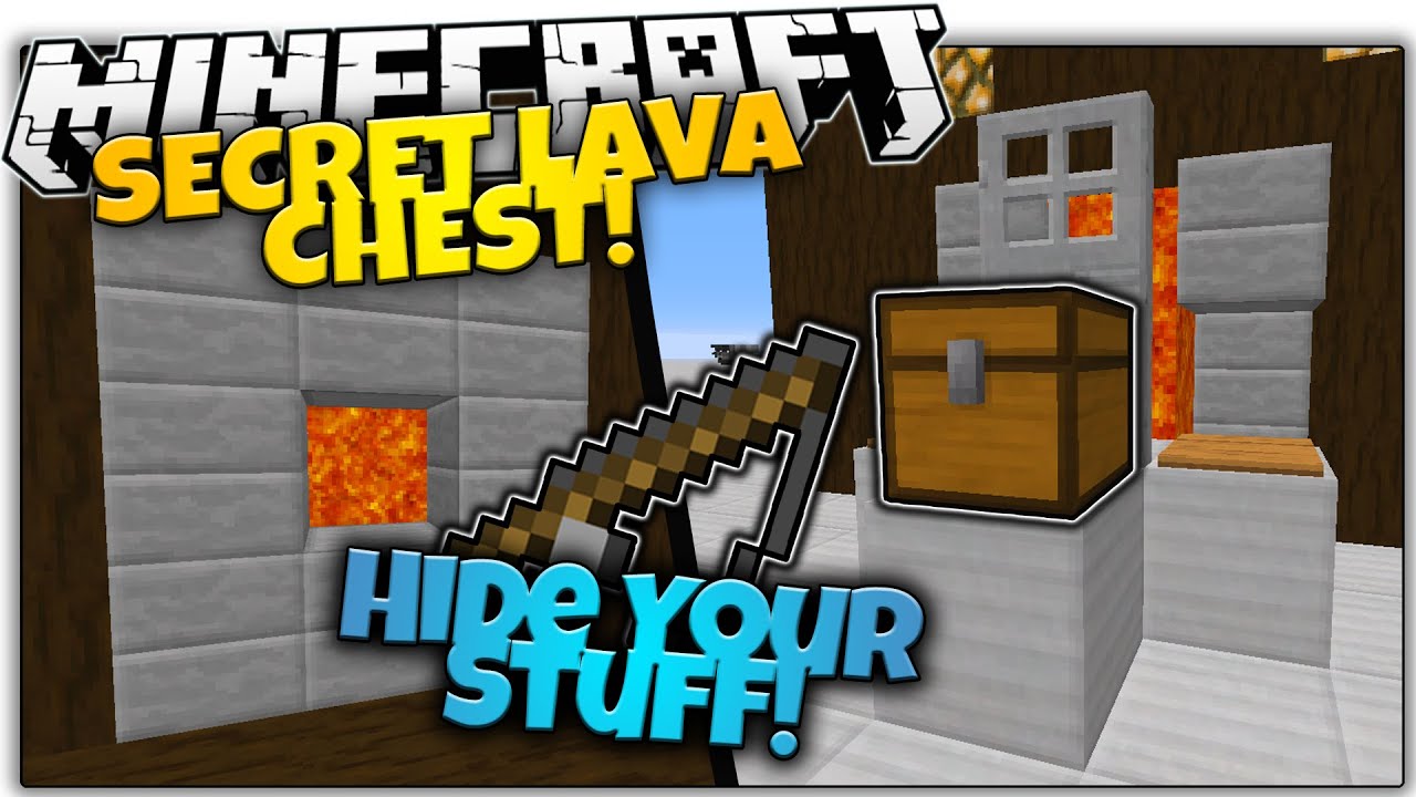 Minecraft Redstone | SECRET LAVA CHEST | Hide Your Stuff | No Command ...