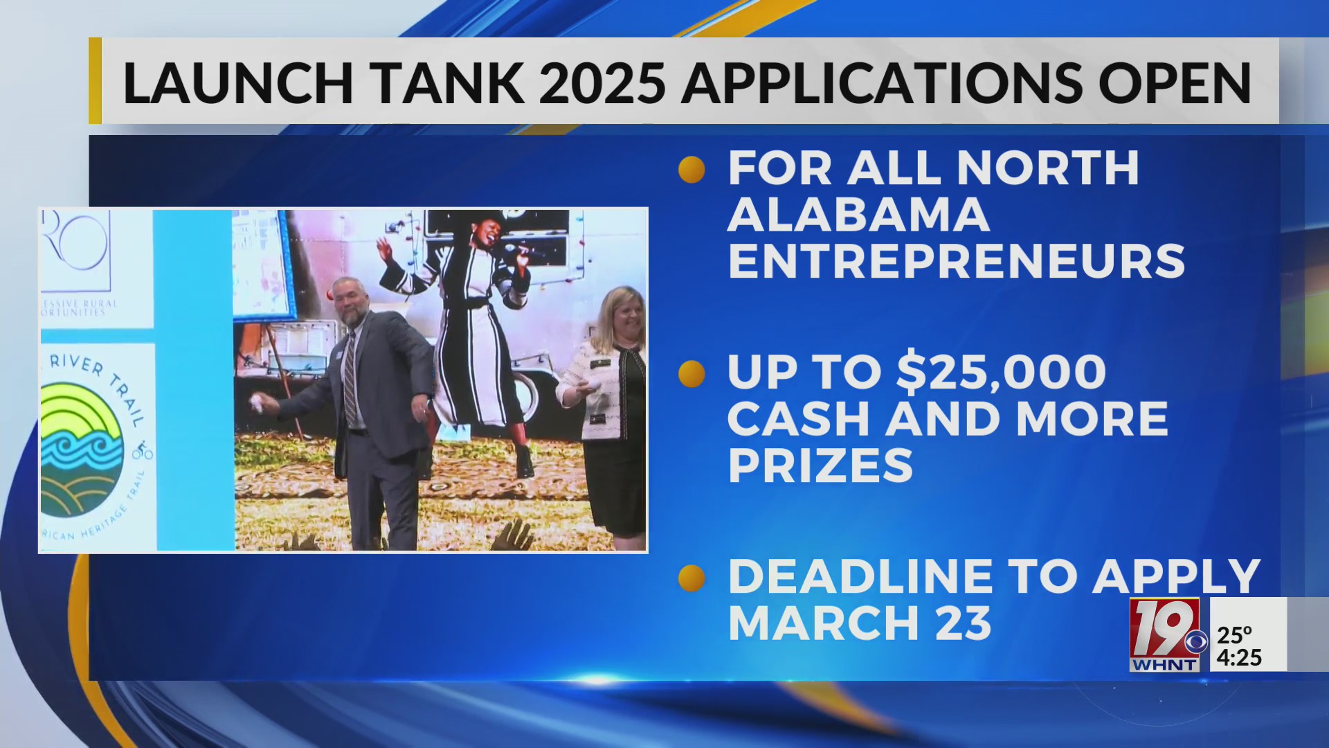 Launch Tank 2025 Applications Open | January 21, 2025 | News 19 at 4 p.m.