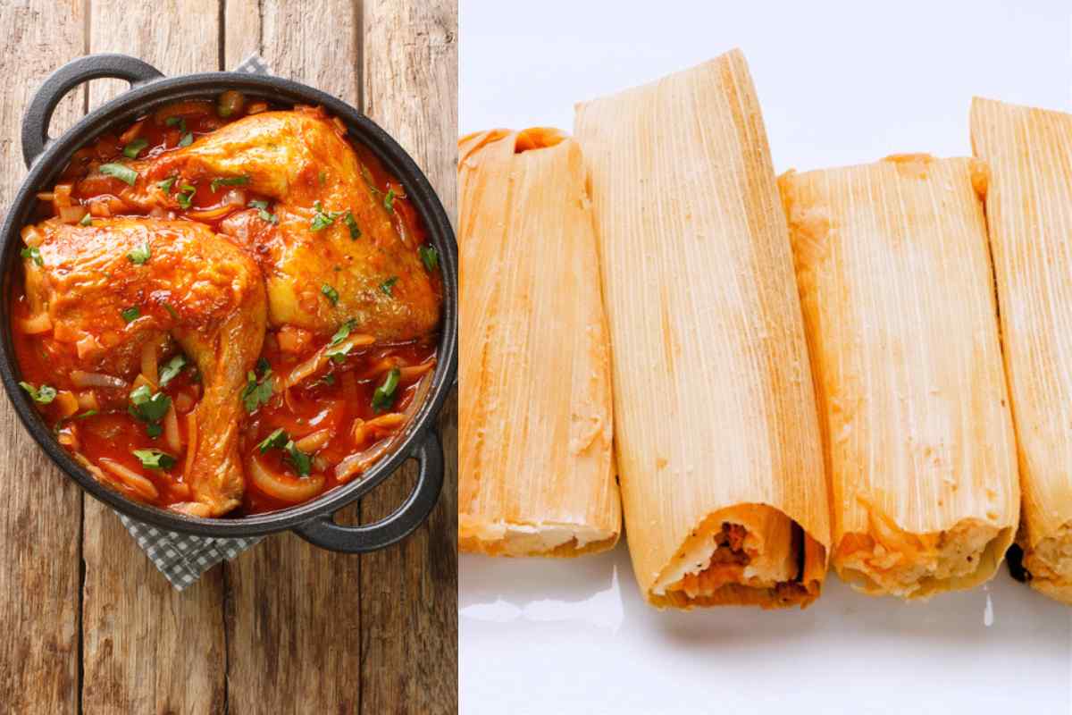 Tamales rancheros, rellenos de pollo y adobo picosito