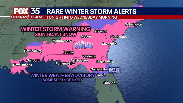 Winter storm and freeze warnings in place: Will it snow in Central Florida?