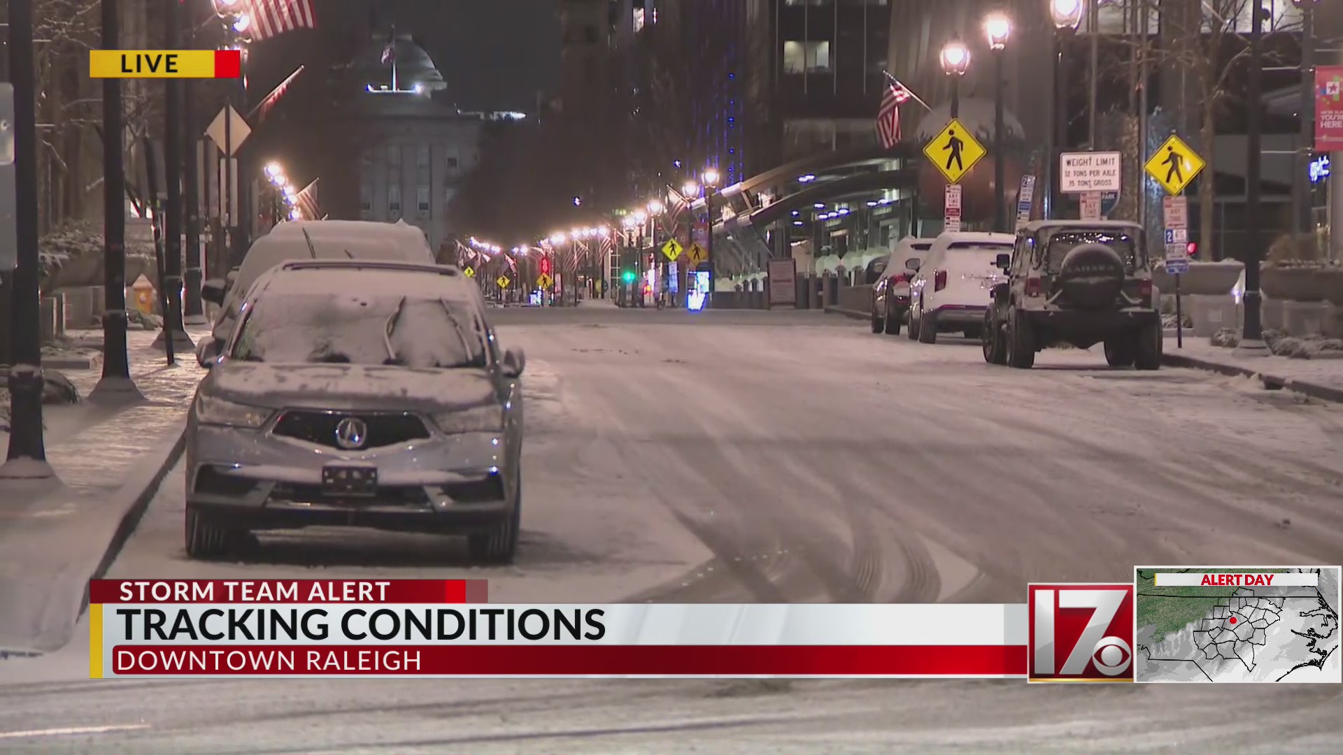 Tracking snow conditions in central North Carolina