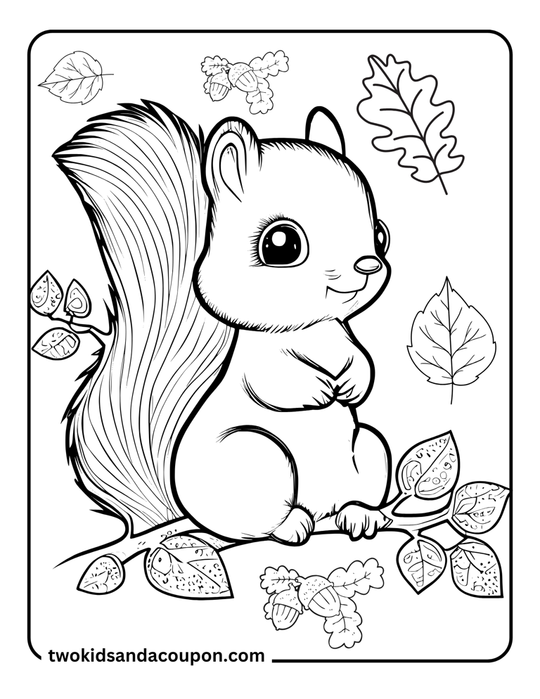 9 Printable Squirrel Coloring Pages