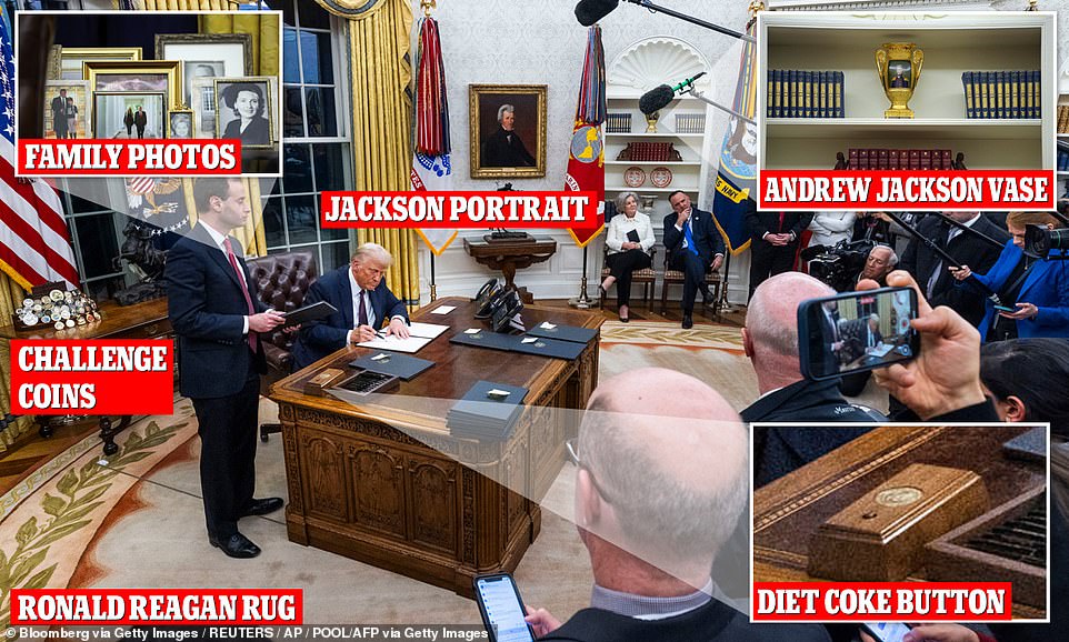 Here are all the changes Trump has made to the Oval Office