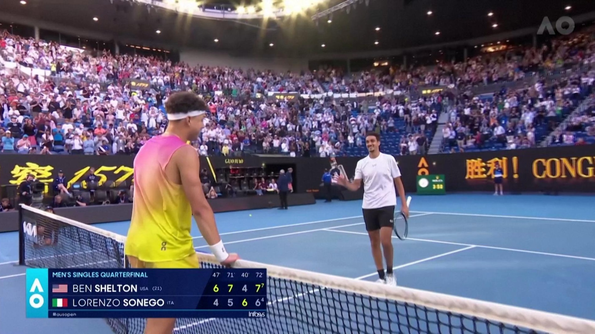 Australian Open, gli highlights del match Sonego-Shelton