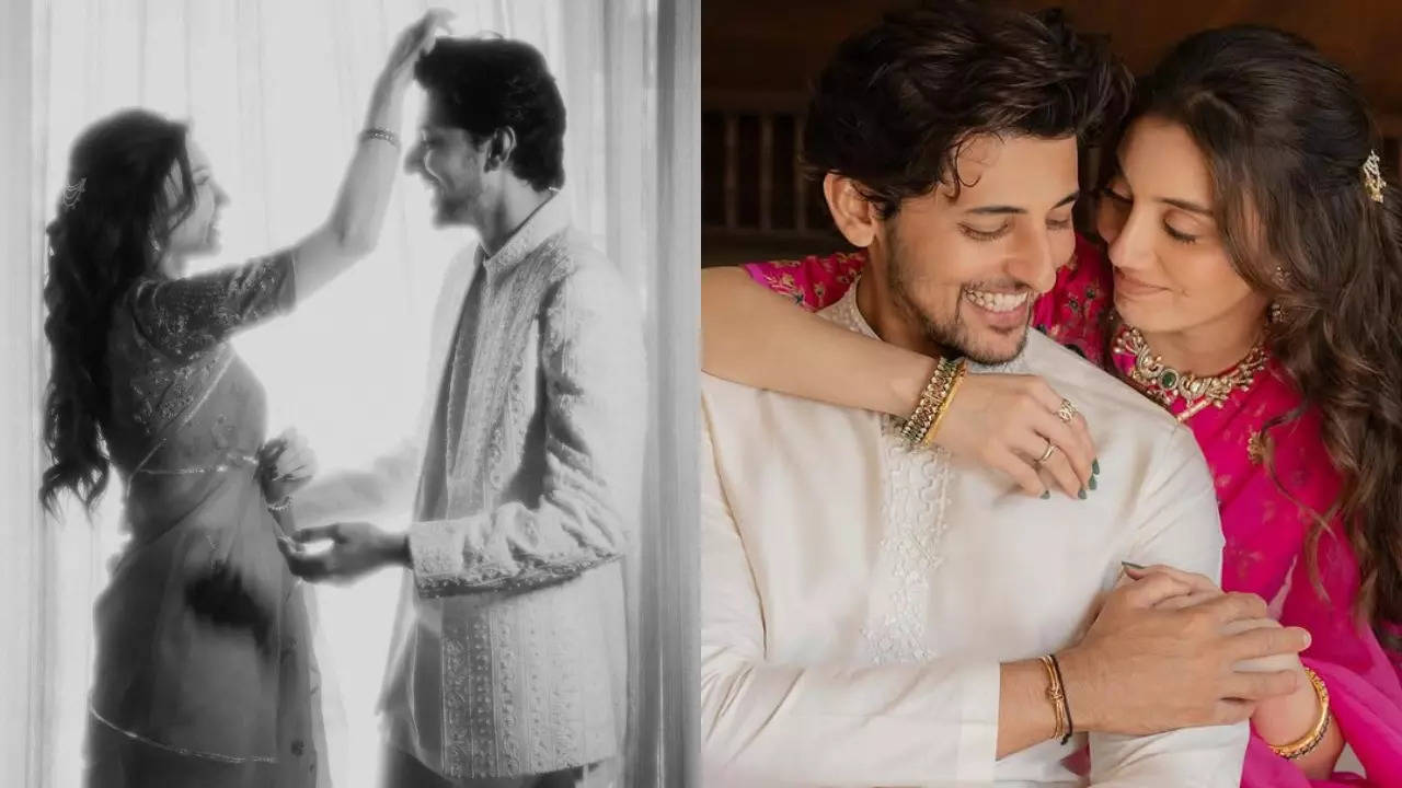 Singer Darshan Raval's regal sherwani and Dharal Surelia’s vibrant pink ...