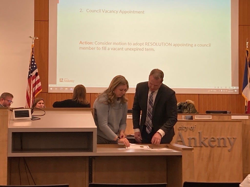 Former school board leader appointed to serve on Ankeny City Council ...
