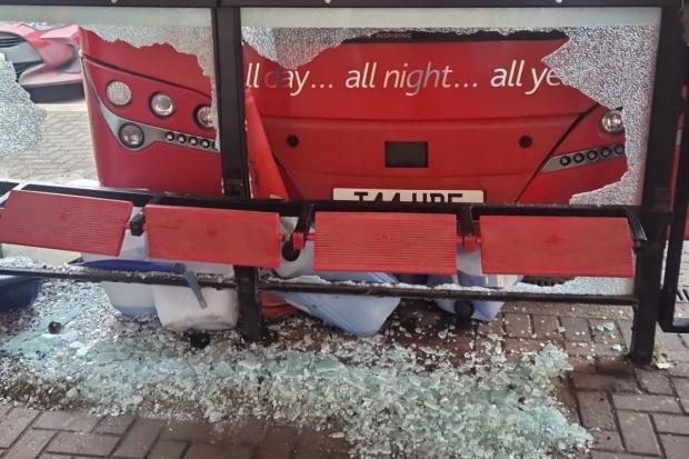 Shelter SMASHED at city centre bus station causes disruption