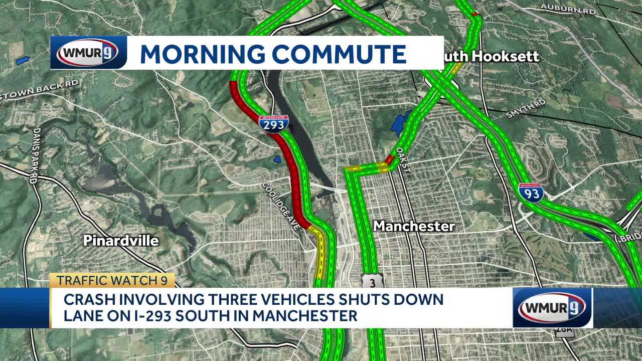 3 vehicles involved in crash on I-293 in Manchester