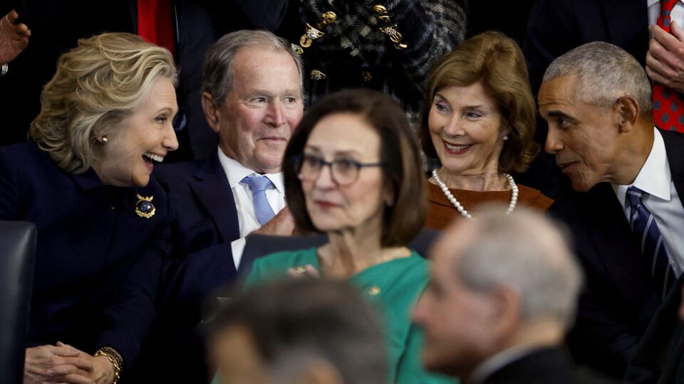 What were Barack Obama and George W. Bush talking about at Donald Trump ...