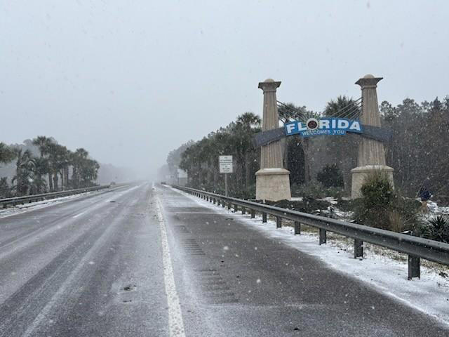 Snow in Florida! Winter storm blankets northern sunshine state with snow