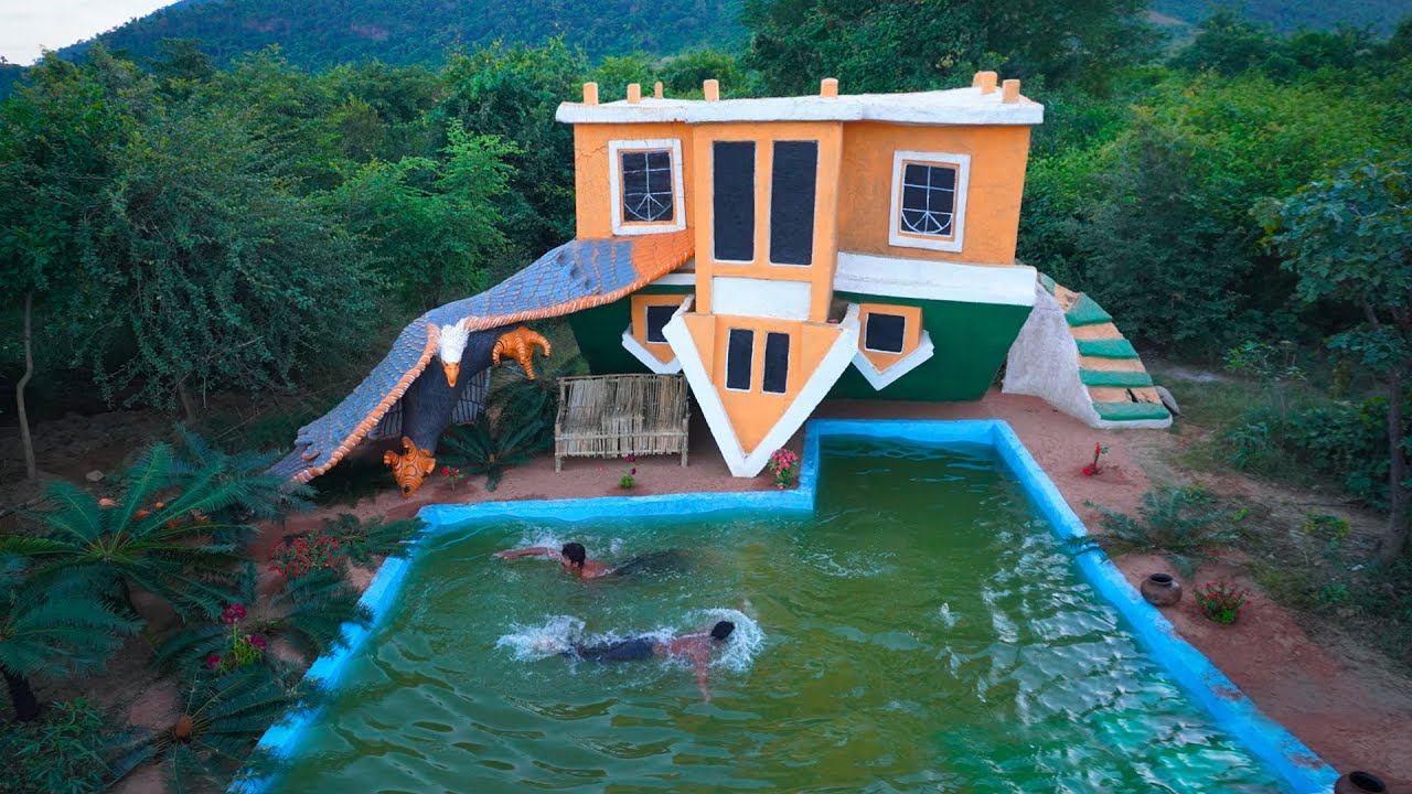 150 days: Building a creative two-story reverse villa and underground ...