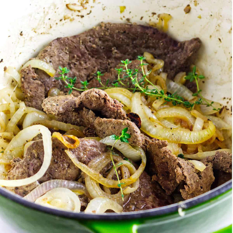 Smothered Beef Liver and Onions