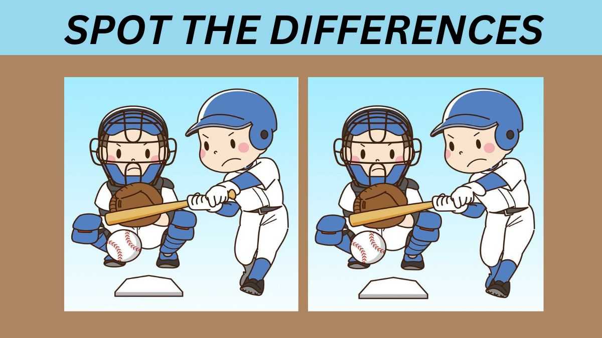 Spot the Differences: Can you spot 3 differences between the baseball ...