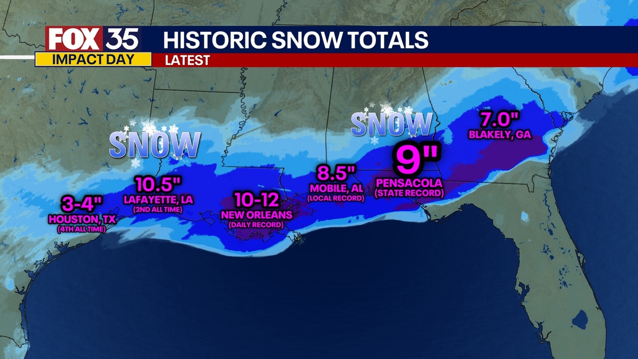 Snow in Florida: NOAA satellite shows historic winter storm, US ...