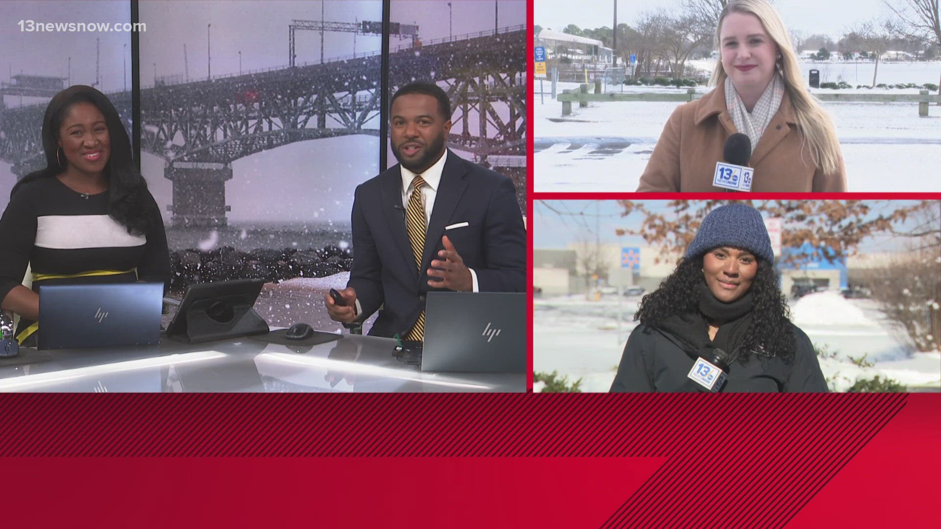 Virginia Beach's Mt. Trashmore, Coastal North Carolina covered in snow ...