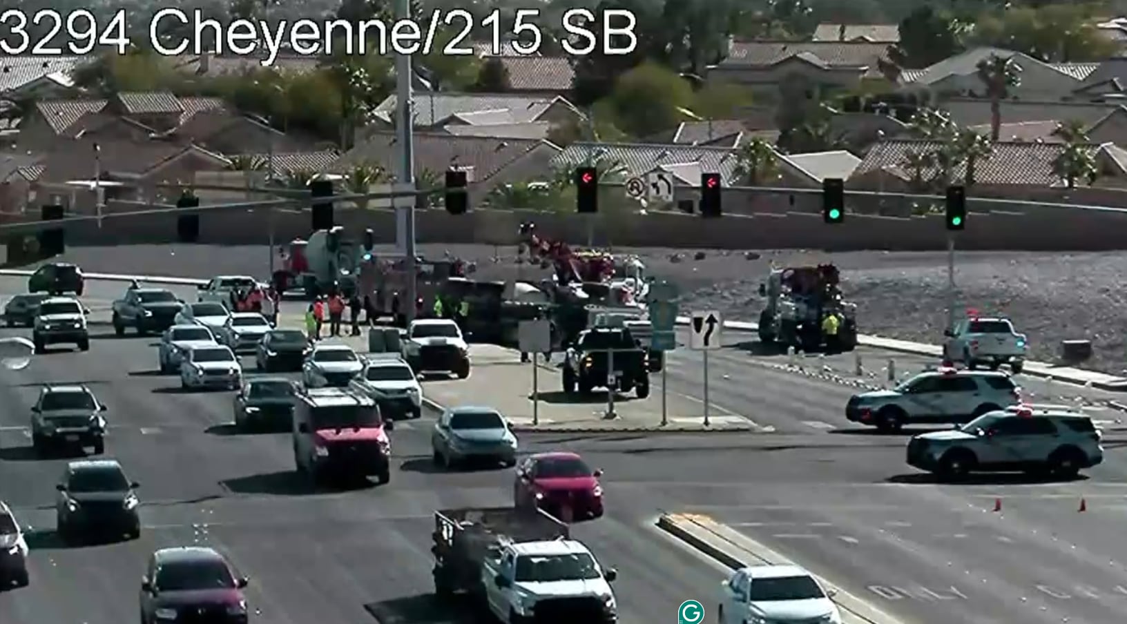 Nevada State Police respond to cement truck rollover
