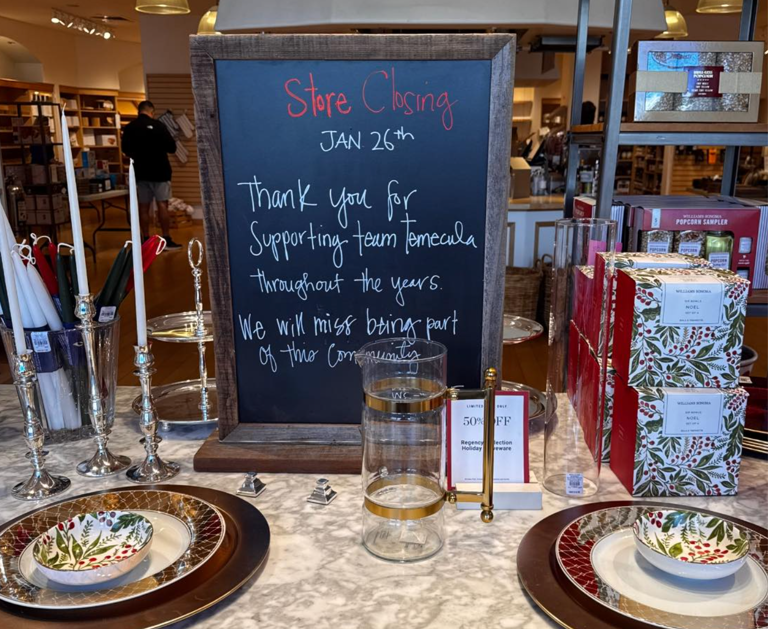Williams Sonoma Store Closing At Promenade Temecula Mall: What To Know