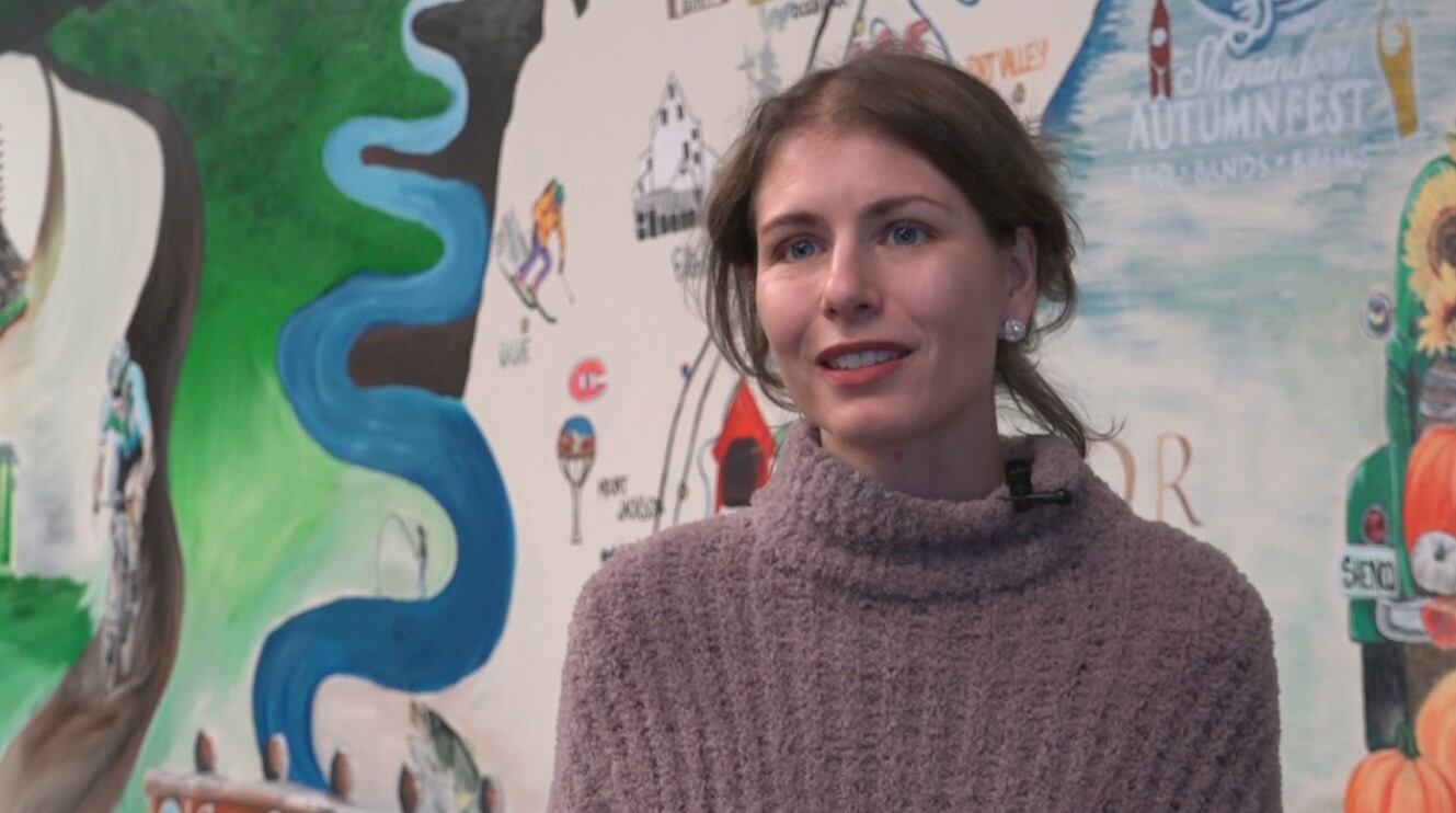 Woodstock artist unveils new mural at Shenandoah County Chamber of Commerce