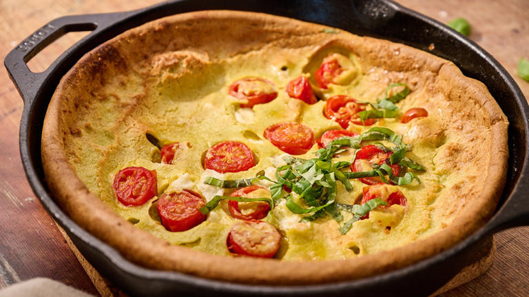 Savory Caprese Pesto Dutch Baby Recipe