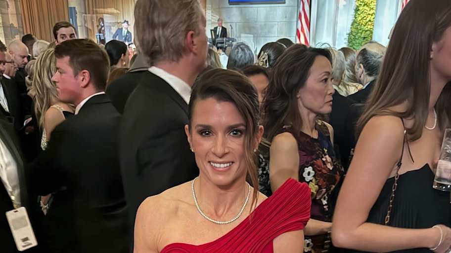 F1 analyst Danica Patrick reveals stealth red gown for Trump inaugural ball