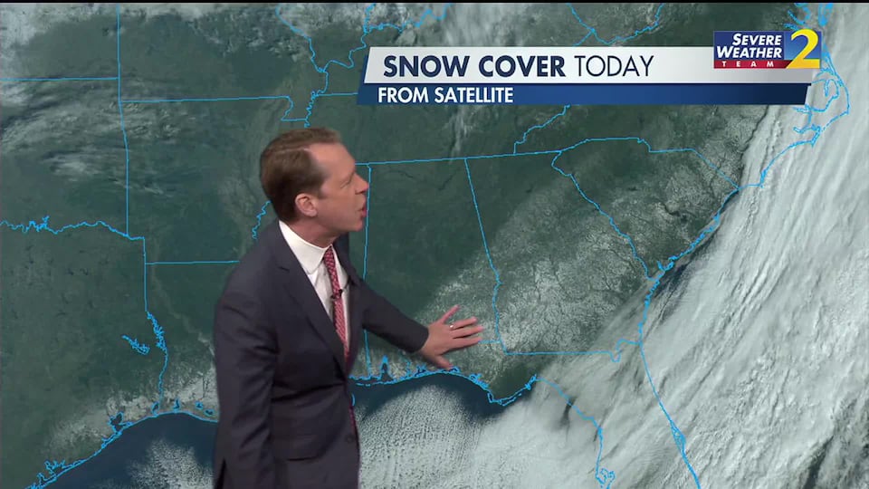 Atlanta snowfall visible on satellite
